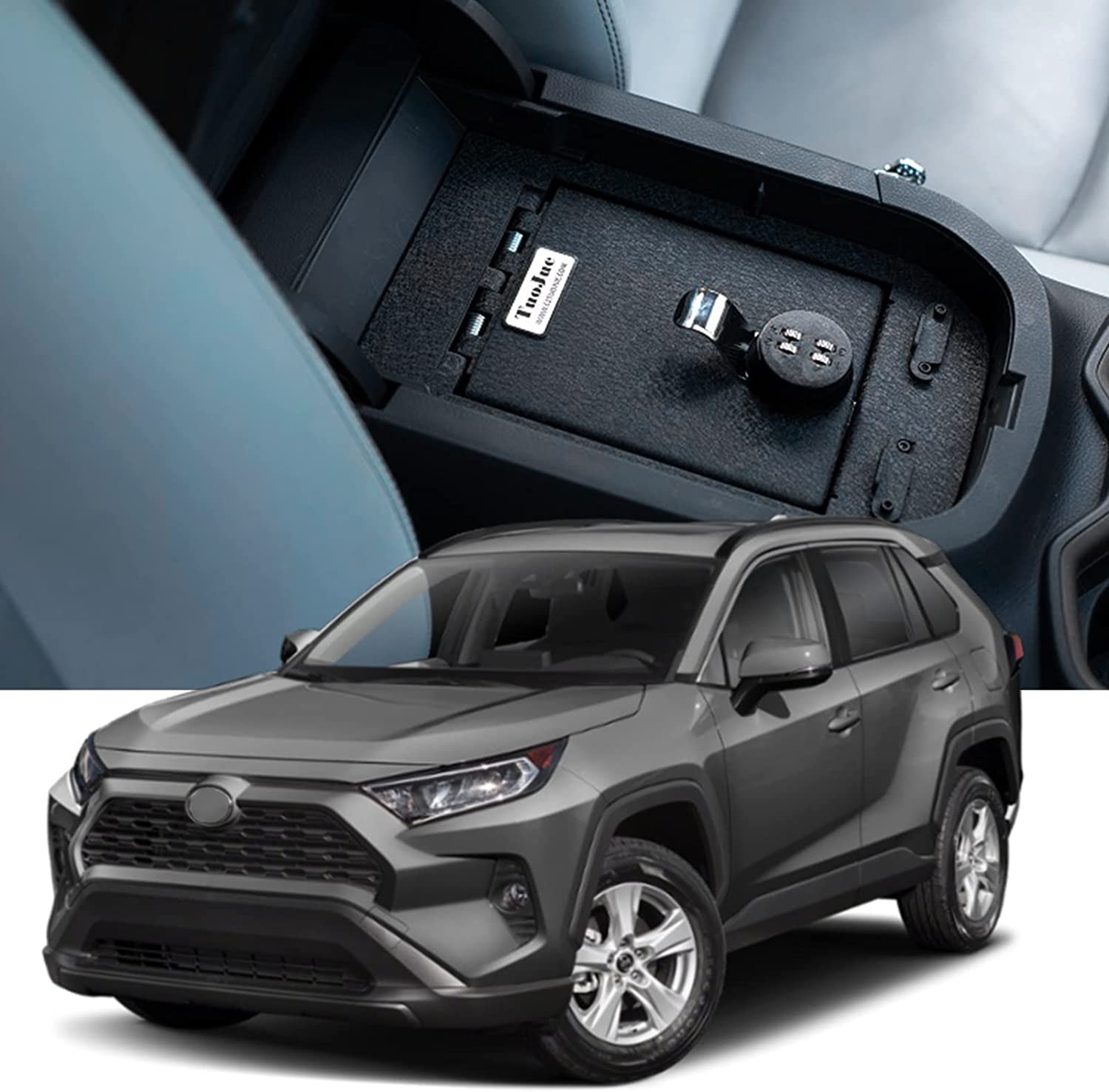 Center Console Safe Gun Safe for 2019-2024 Toyota RAV4, 4-Digit Combo ...